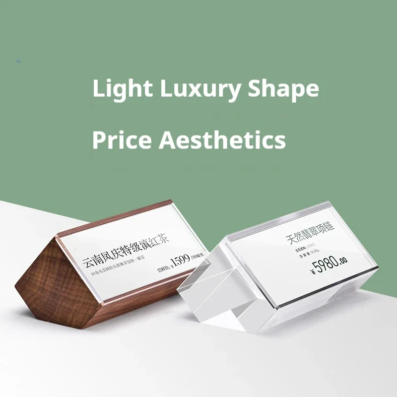 5pcs-Solid-Wood-Crystal-Price-Display-Stand-with-Acrylic-Panel-for ...