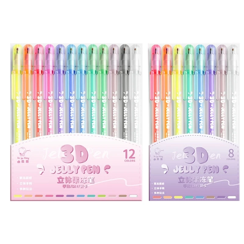 Handwriting-Pens-Art-Supplies-Marker-3D-Jelly-Pen-Candy-Color-Gel-Pens ...