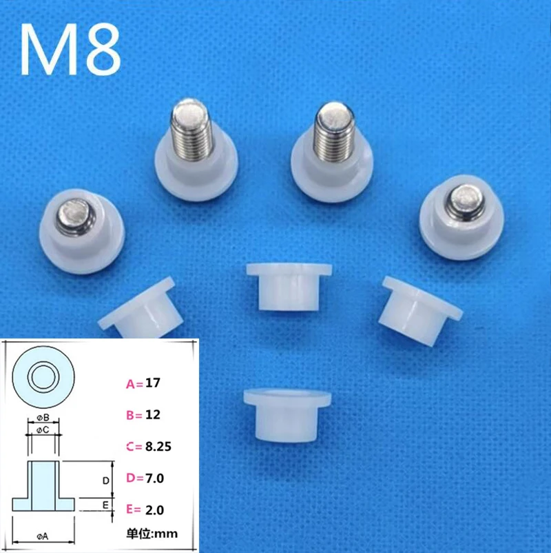M8-T-type-Nylon-Stepped-Washer-Isolation-Column-Concave-Convex-Thread ...