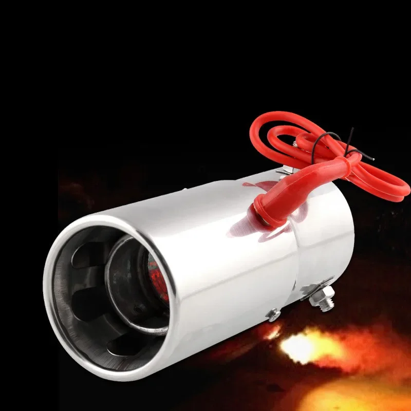Universal-Cars-Parts-Tailpipe-70MM-Led-Fire-Red-Tail-Throat-Motorcycle ...