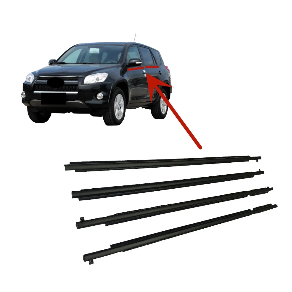4-Pieces-Windows-Rubber-Outside-for-Toyota-RAV4-2009-2013-Glass ...