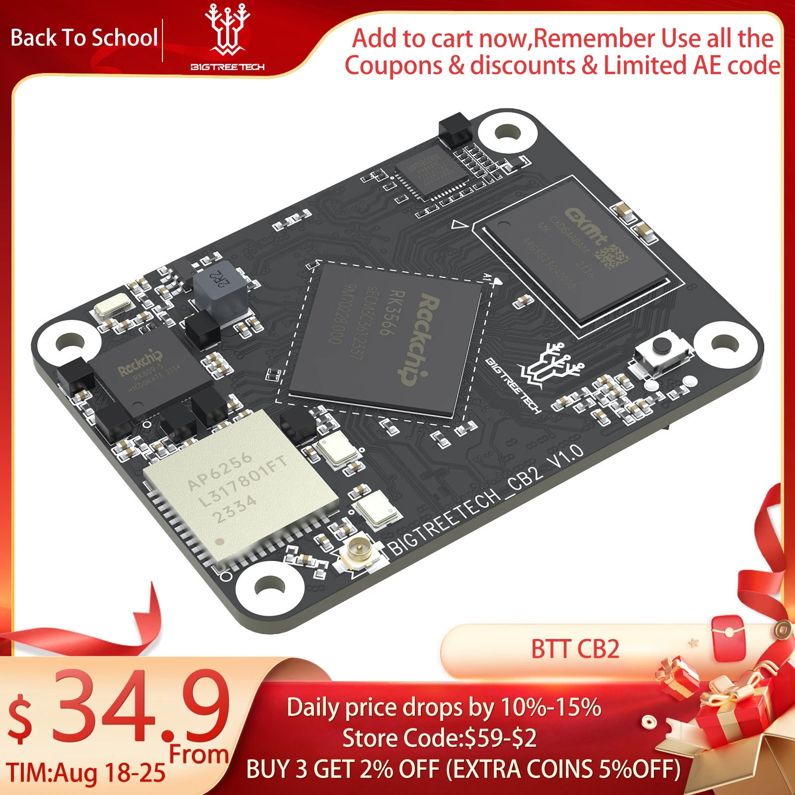 BIGTREETECH-BTT-CB2-Core-Board-SKR-MINI-E3-V3-0-Manta-M8P-For-Klipper ...