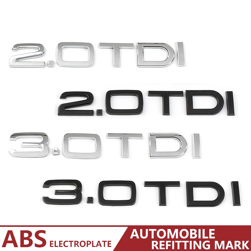 Letras-del-maletero-del-coche-3D-ABS-2-0-3-0-TDI-Logo-desplazamiento ...