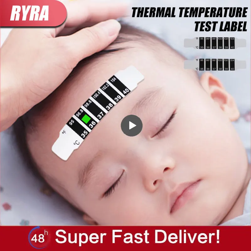 1-20PCS-Child-Forehead-Temperature-Sticker-Thermometer-Baby-LCD-Digital ...