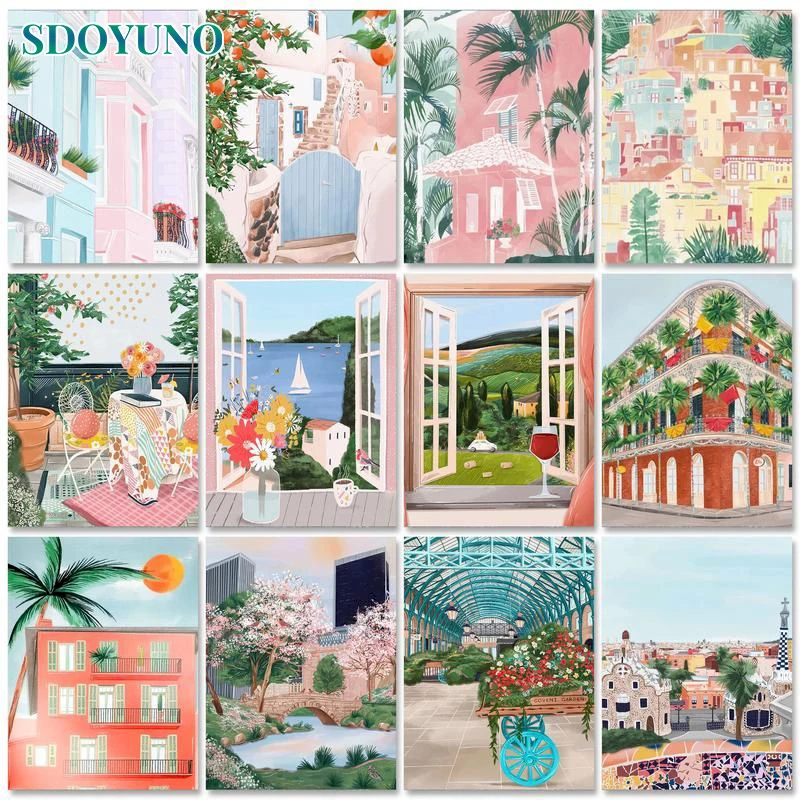 SDOYUNO-40x50cm-Painting-by-numbers-Acrylic-paints-Number-paiting ...