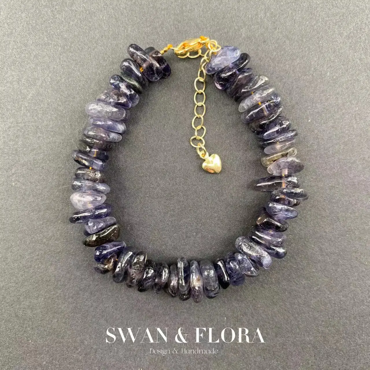 Natural Iolite Bracelet Cordierite Stone Irregular Jewelry Wholesale ...
