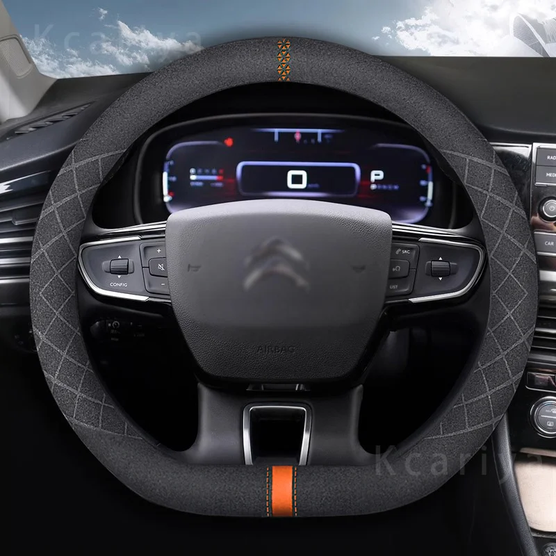 Leather-Car-Steering-Wheel-Cover-for-Citroen-C4-C5-C6-C4L-Berlingo ...
