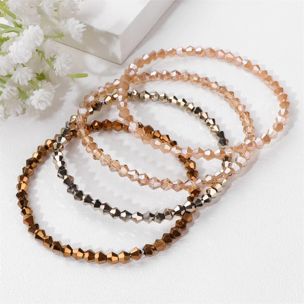 4pcs-set-Gold-Color-Crystal-Beads-Bracelets-For-Women-Girl-Natural ...