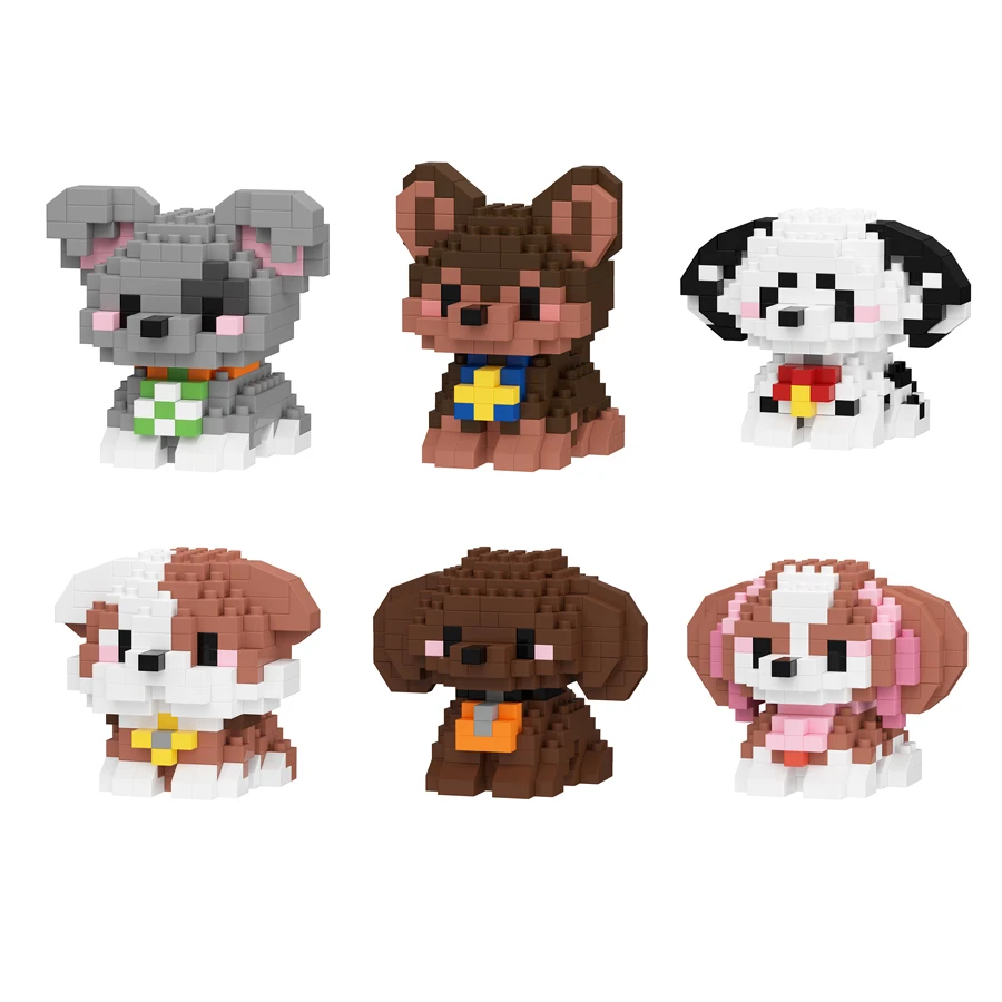 Kids Toys Pets Dog Micro Building Blocks Mini Diamond Bricks Assembled ...