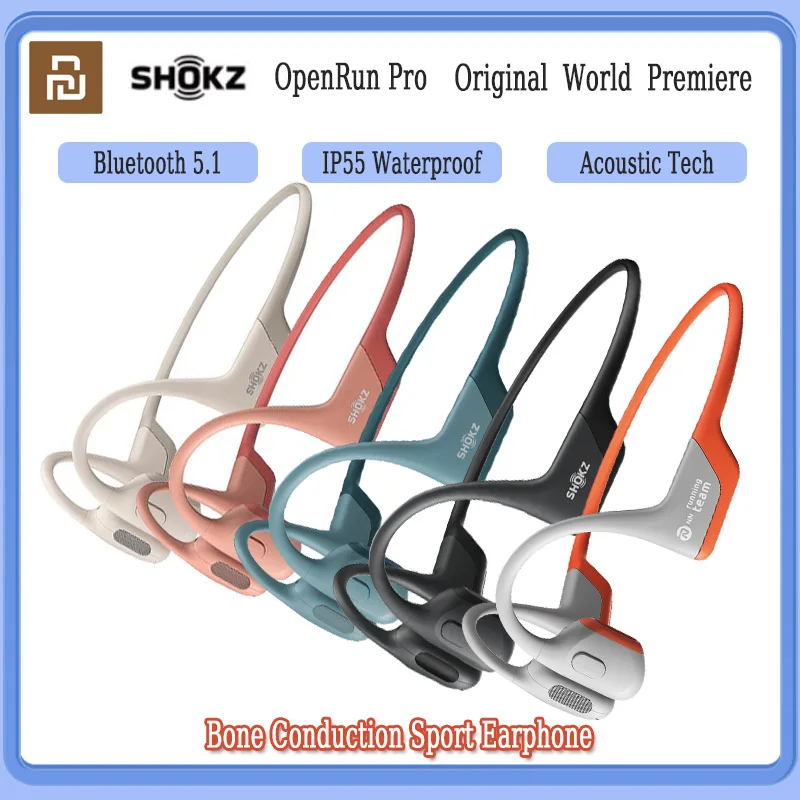 Youpin 오리지널 S810 SHOKZ Openrun Pro 골전도 이어폰, IP55 방수 무선 헤드셋 블루투스 5.1 스포츠 헤드셋| | - AliExpress