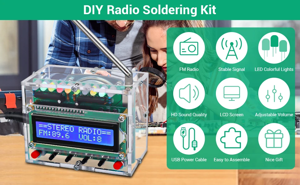 Monday Kids FM Radio DIY Electronic Kit RDA5807 Digital FM Radio ...