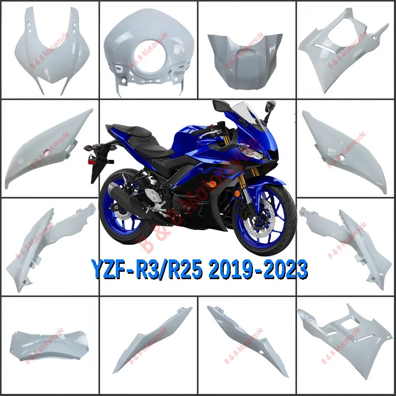 For-Yamaha-R25-R3-2019-2020-2021-2022-2023-ABS-Unpainted-Components ...