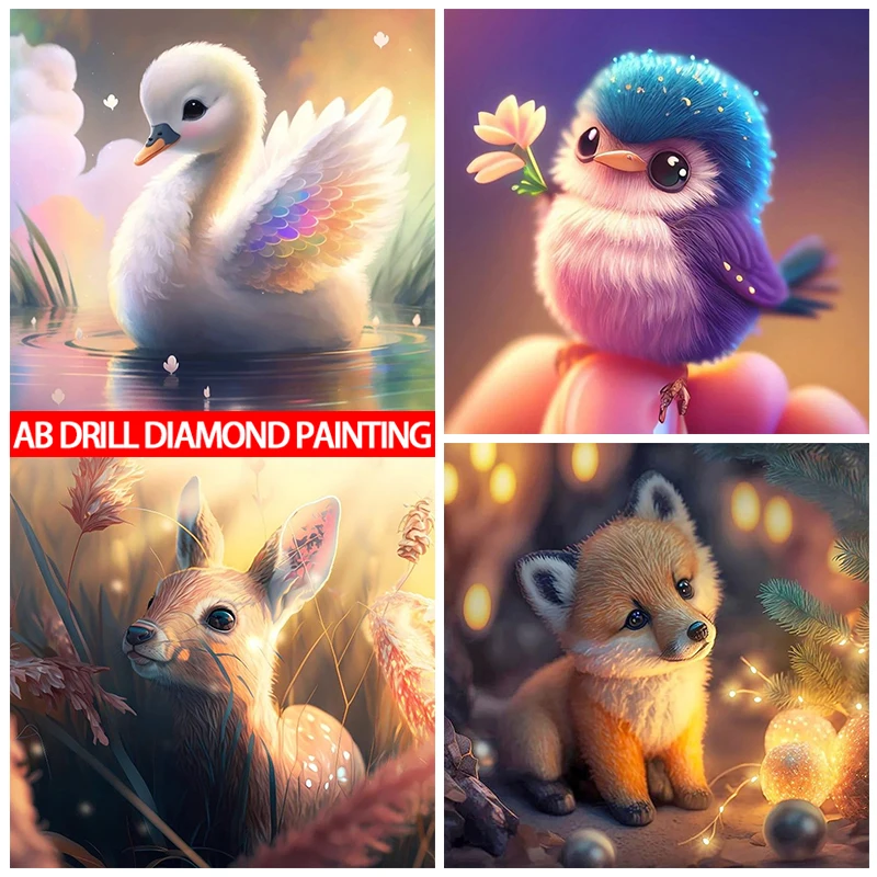 Animal-Cute-5D-DIY-Diamond-Painting-Goose-Fox-Diamond-Mosaic-Rhinestone ...