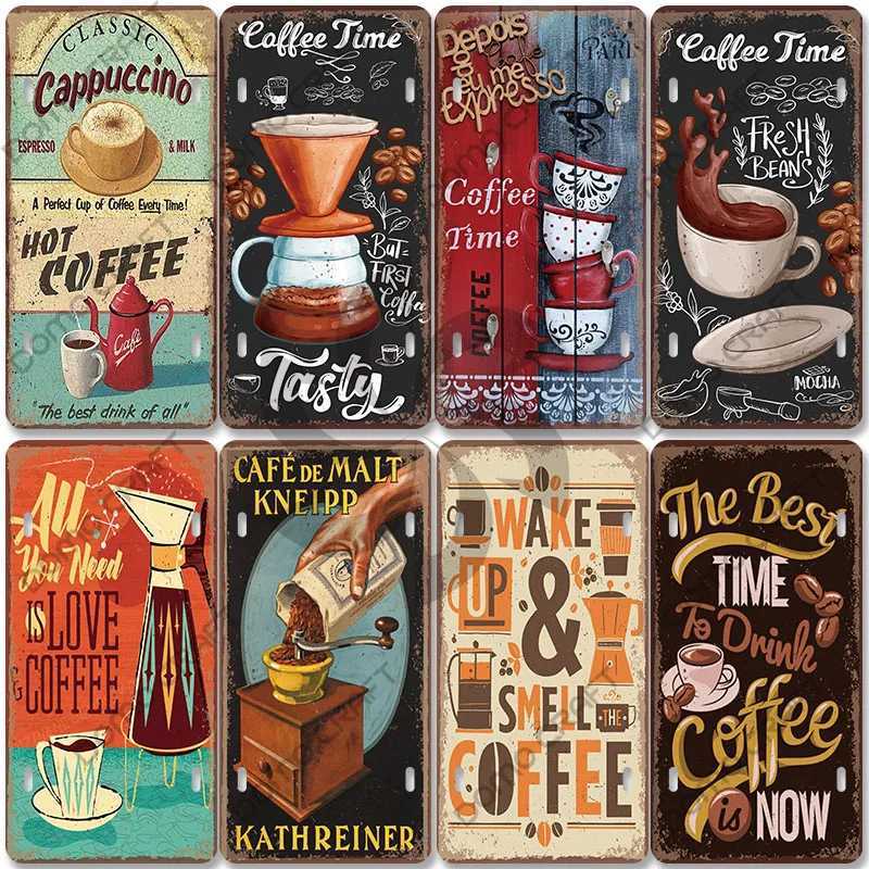 Coffee-Poster-Vintage-Metal-Tin-Signs-Cappuccino-Coffee-Bean-Cup ...