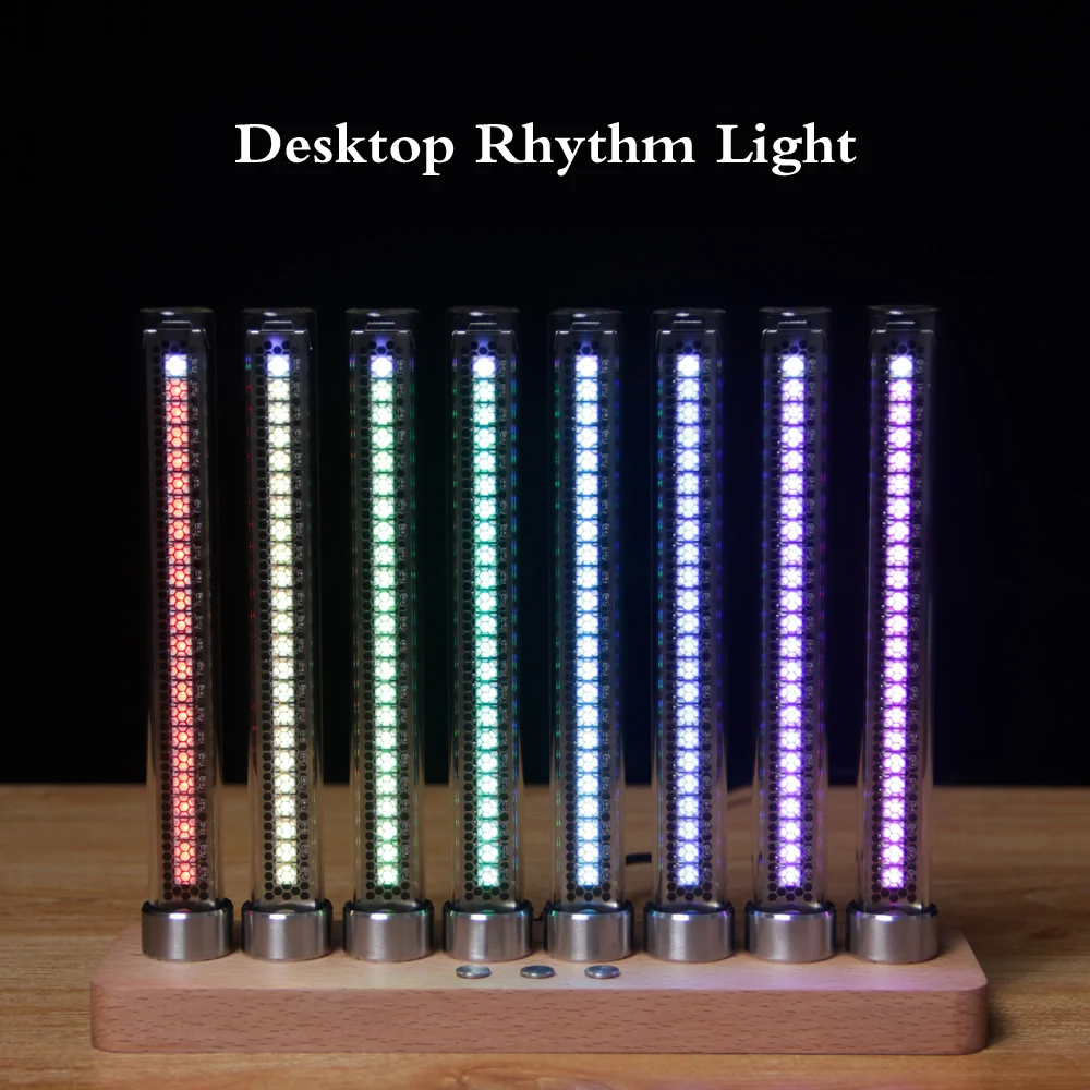 RGB Pickup Level Light Desk Rhythm Lamp Audio Music Spectrum Decoration ...