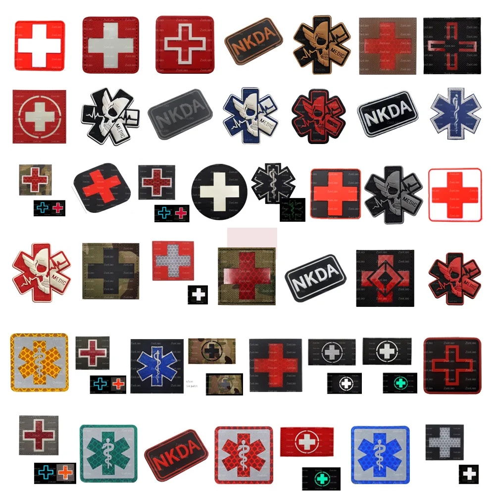 3D-Embroidered-Emergency-Rescue-Armband-Reflective-Luminous-Cross-Hat ...