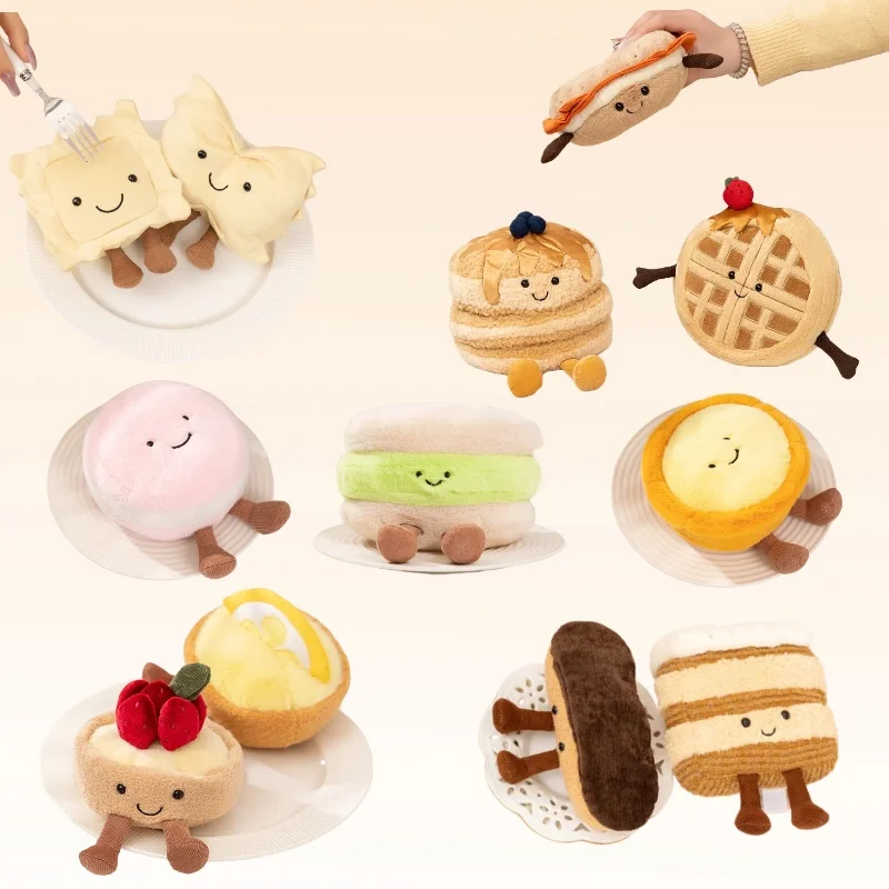 Cute Dessert Series Plush Toy Stuffed Food Cake,Egg Tart,Waffle,Pancake ...