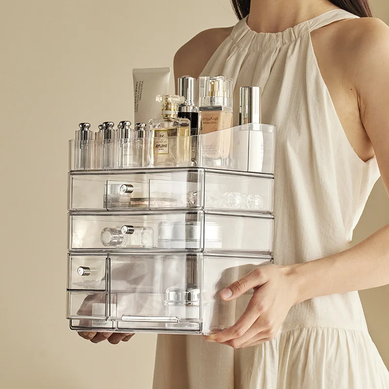Makeup Storage Box Cosmetic Organizer Box Large Capacity Dustproof ...