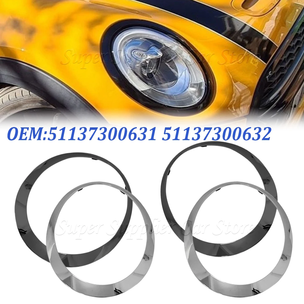 FOR MINI COOPER F55 F56 F57 Headlight Trim Ring Frame Car Accessories ...