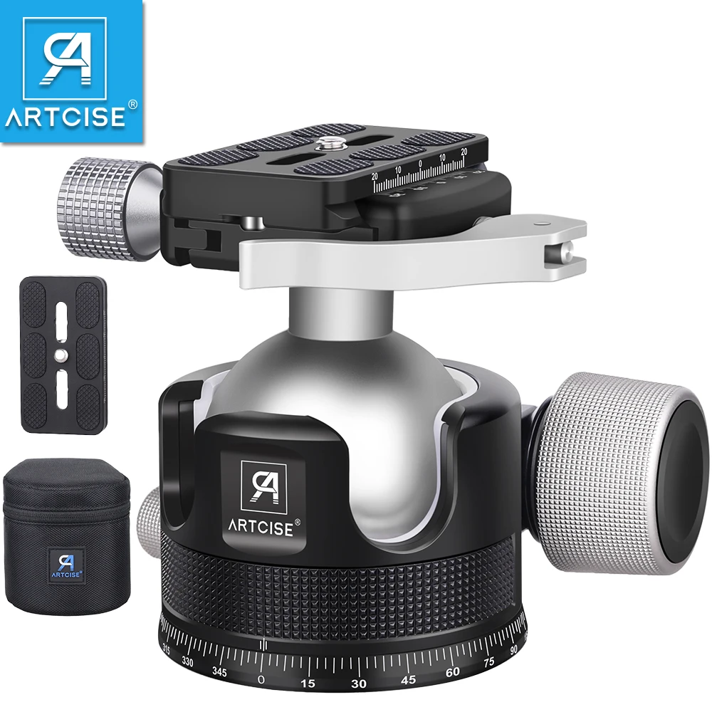 ARTCISE KB55F 모노포드 DSLR 캠코더 부하 40kg을 위한 듀얼 드롭 노치 디자인의 모든 금속 CNC 삼각대 헤드 ...