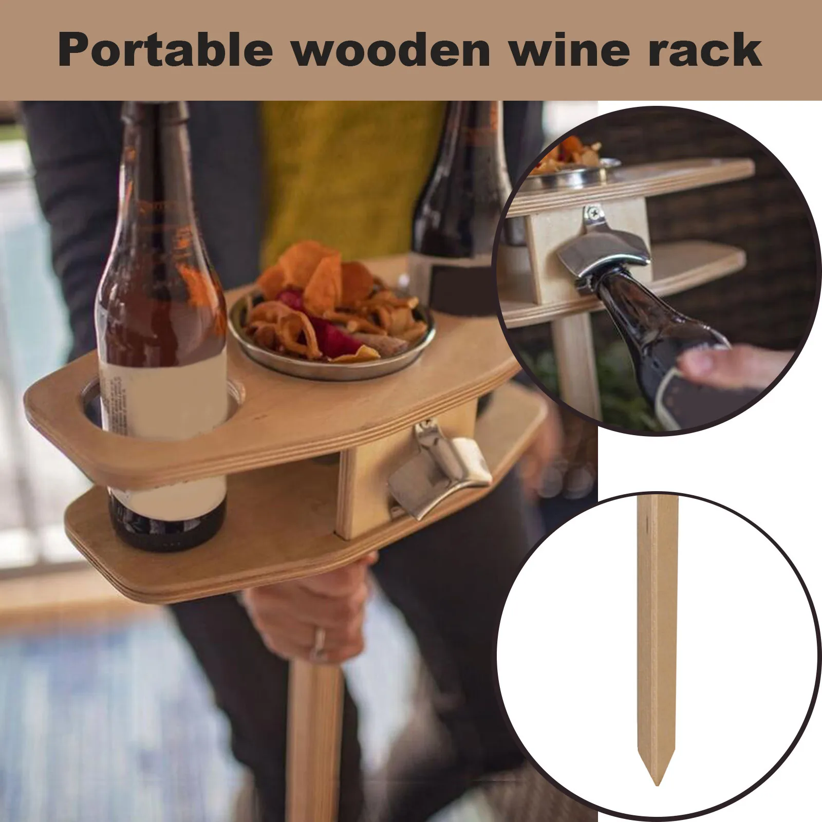 European Vintage Wooden Wine Rack Outdoor Detachable Table Wine Wooden ...