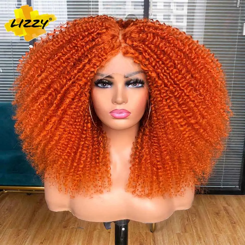 Lizzy Curly Wig Front Lace Wig Afro Kinky Curly Wig Synthetic Short Bob ...