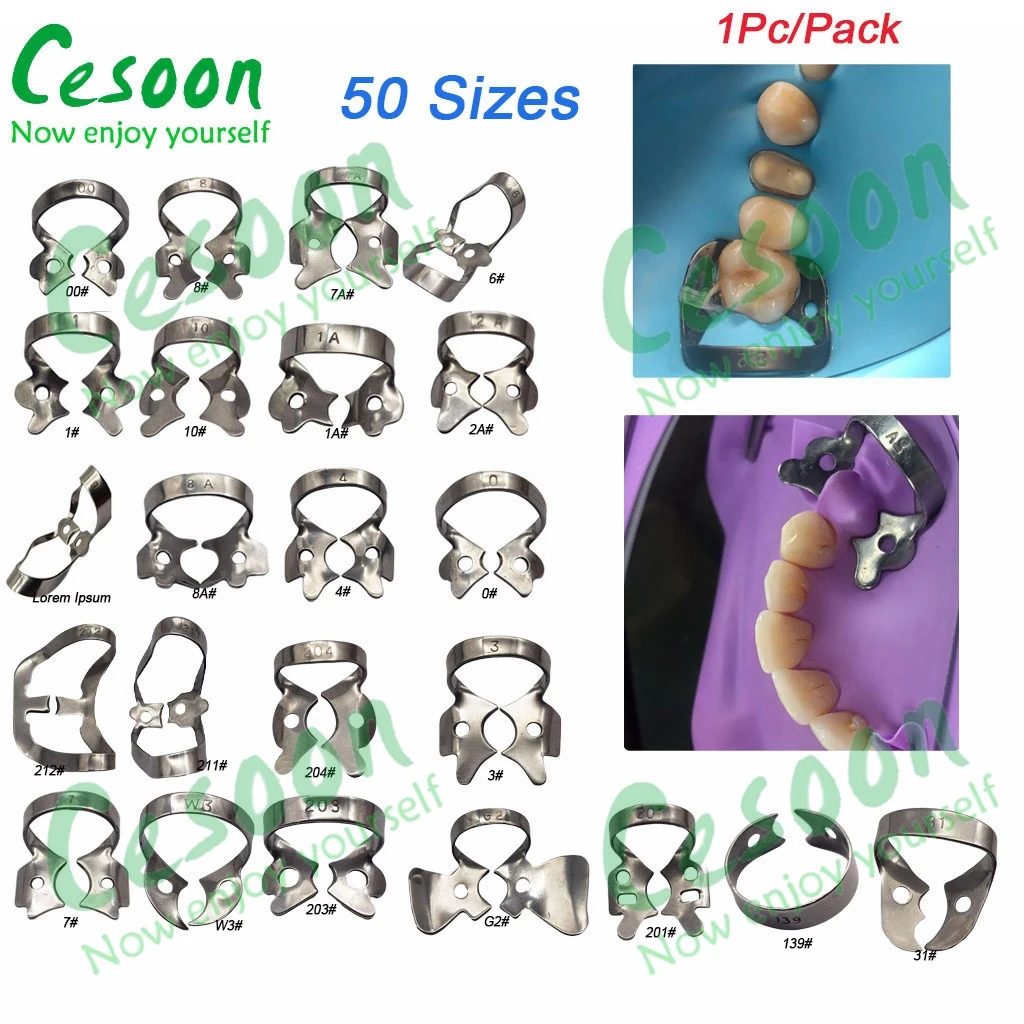 50-Sizes-Dental-Rubber-Dam-Clamps-Endodontic-Restorative-Dam-Barrier ...