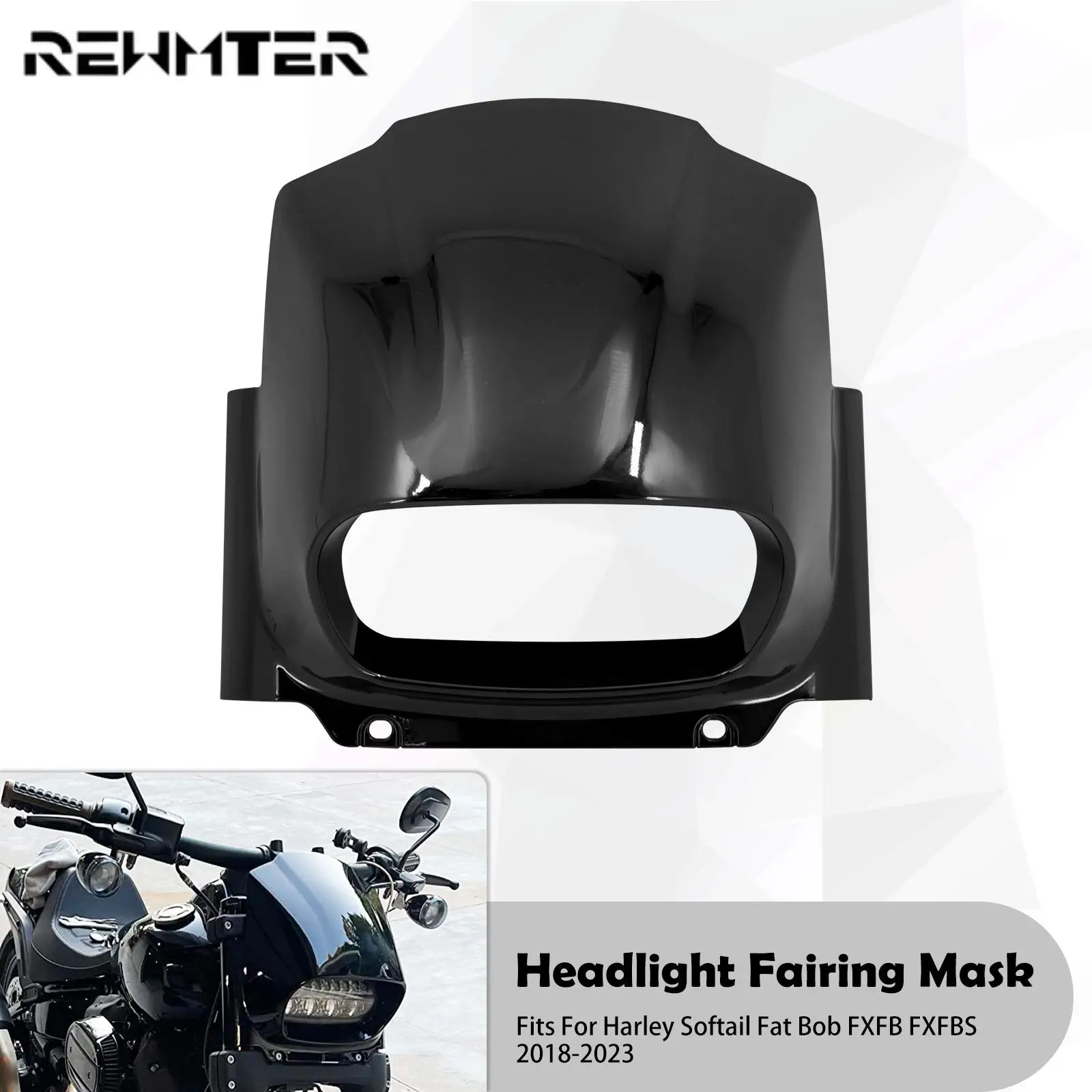 Motorcycle-Headlight-Fairing-Cover-Gloss-Black-ABS-Front-Headlamp ...