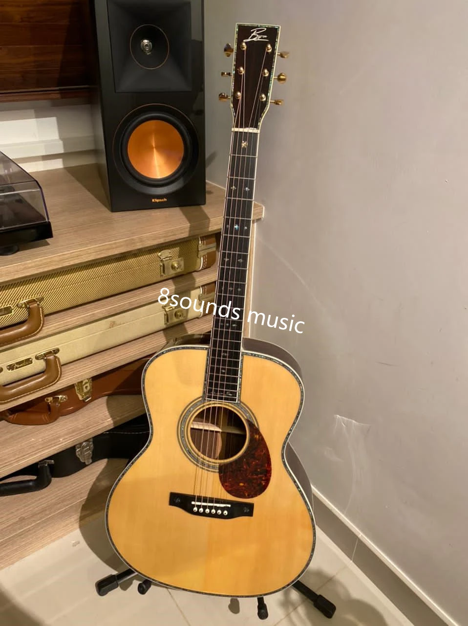 Free Shipping Aaaa All Solid European Spruce Rosewood Guitar Om42 45 ...