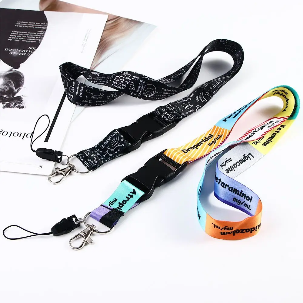Travel-Equation-Pattern-Camera-Mobile-Keychain-Lanyard-Strap-ID-Badge ...