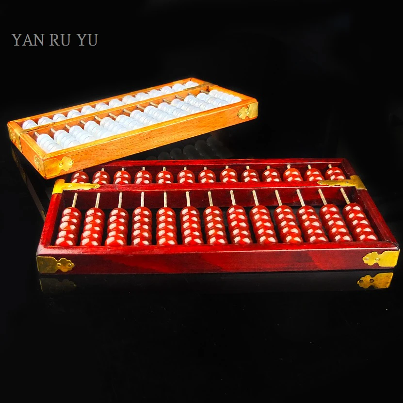 Natural-Red-White-Agate-Chalcedony-Jade-Abacus-Adult-Children ...