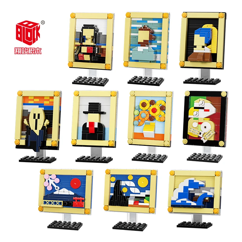 MOC-Pixel-Art-Famous-Paintings-Building-Blocks-Creative-MINI-Starry ...
