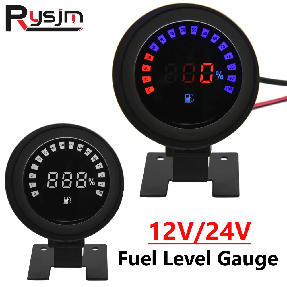 HD-12V-24V-Fuel-Level-Gauge-LCD-Digital-Car-Gauge-Meter-For-Truck ...