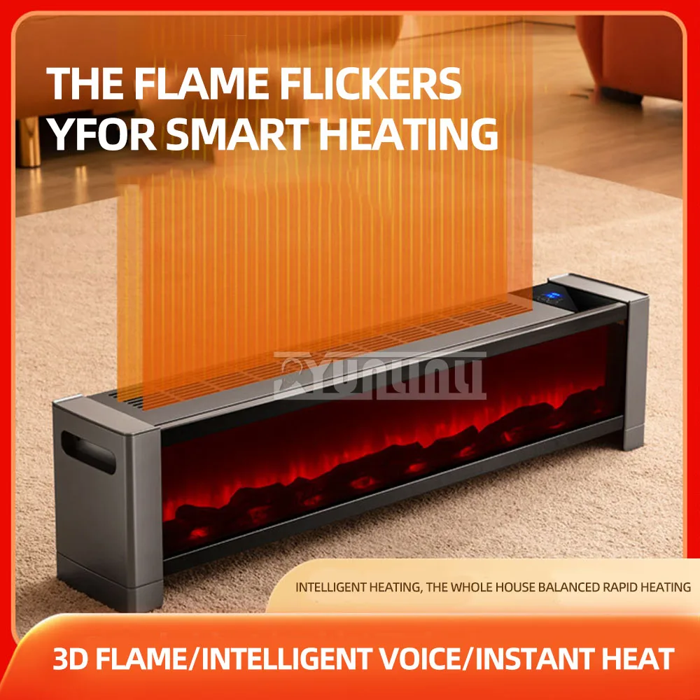 Household Fireplaces 3D Flame Heater Indoor Bathroom Winter Electric ...