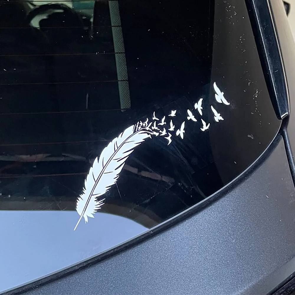 Feather-Into-Birds-Vinyl-Decals-Car-Window-Mirror-Tumbler-Bumper-DEcor ...