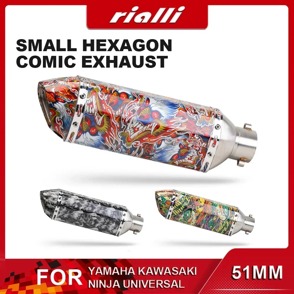 51mm-Universal-Modified-Motorcycle-Exhaust-Pipes-Escape-Silencer-With ...