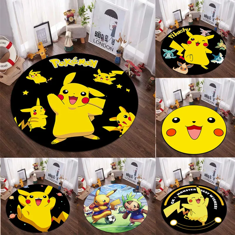 Round Pikachu Rug Cartoon Carpets Pikachu Carpet Living Room Tea Table ...