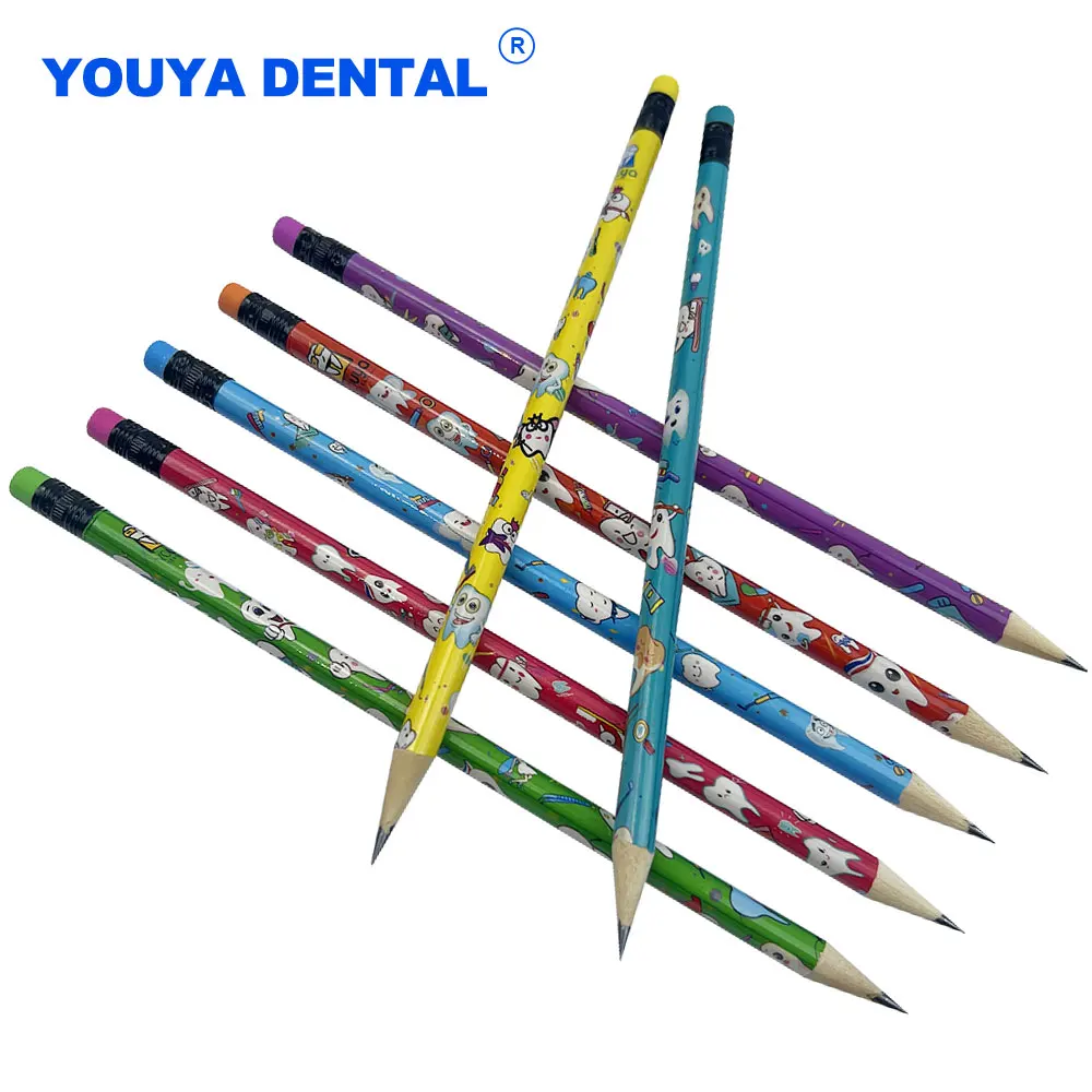50pcs Cute Dental Teeth Shape Wood Pencil Tooth Pattern Pencil Dentist ...