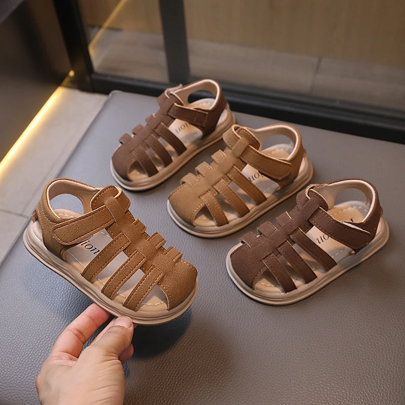New-Kids-Sandal-Toes-covered-Summer-Sandals-for-Girls-Solid-Color ...