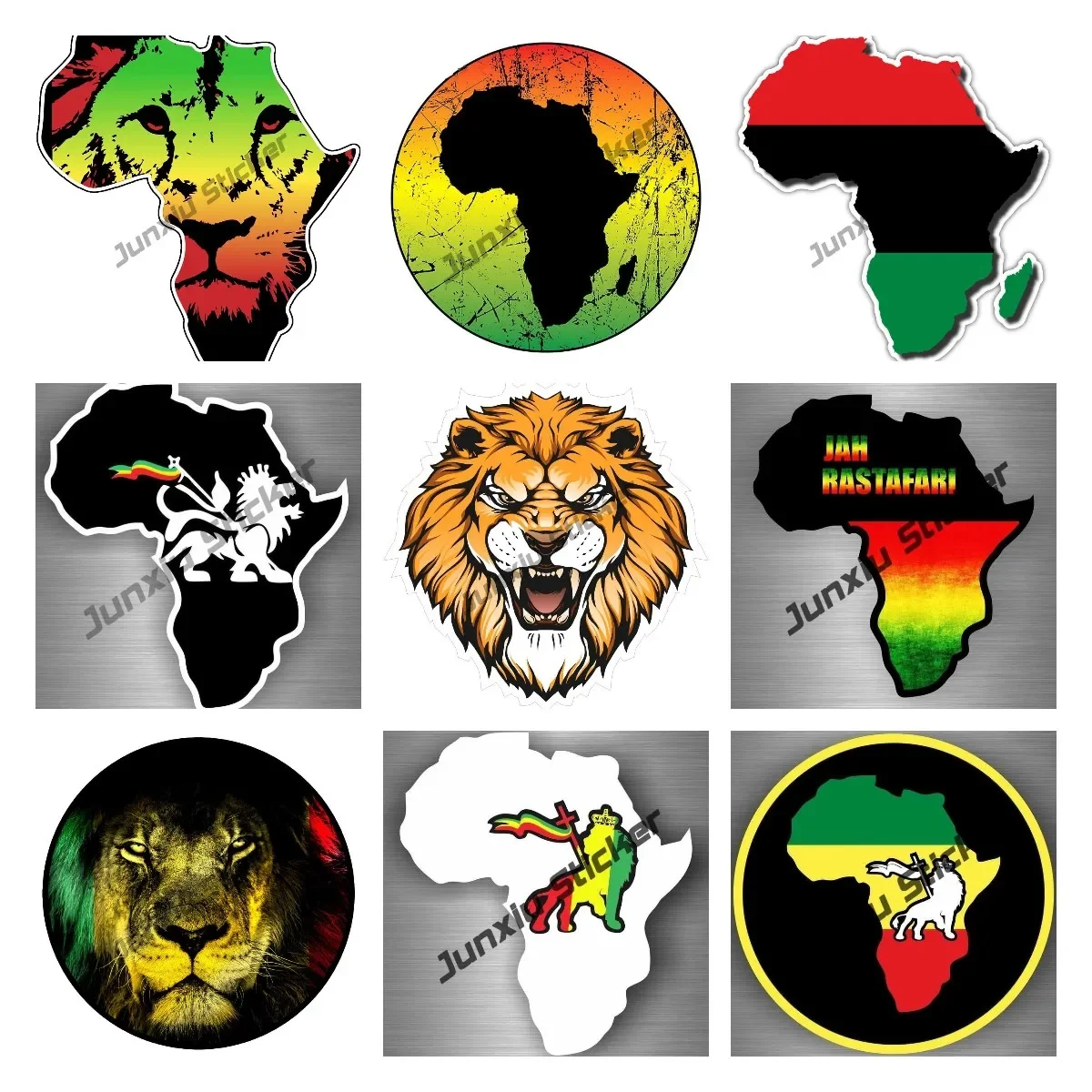 Rasta-African-Shape-Map-Lion-Car-Decal-Sticker-Rasta-Reggae-JAH-Africa ...