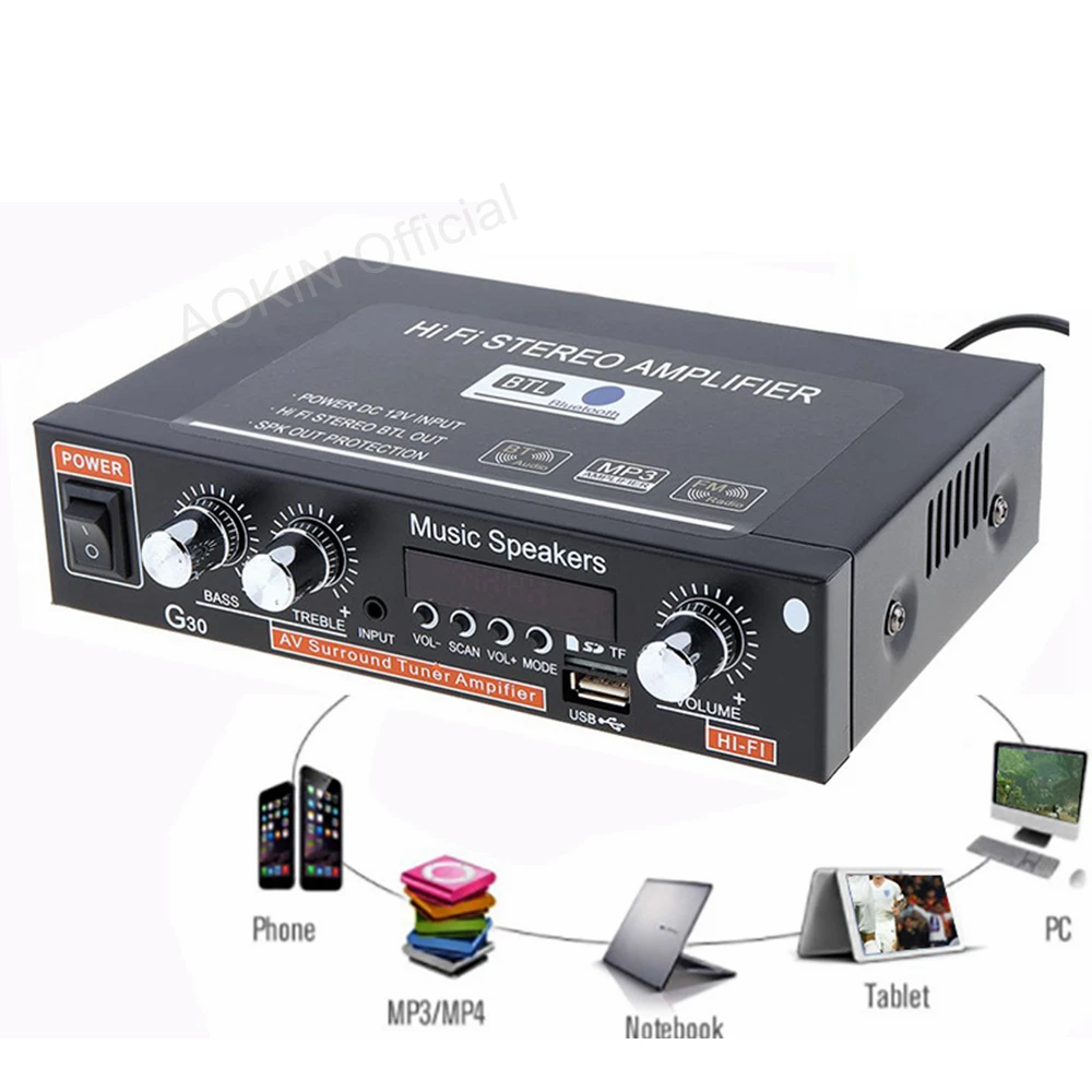 Subwoofer Amplifier Bluetooth | Audio Amplifier Amplificador ...