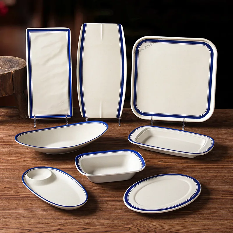 Thickened Melamine Tableware Salad Plates Vintage Plastic Dishes Plates ...