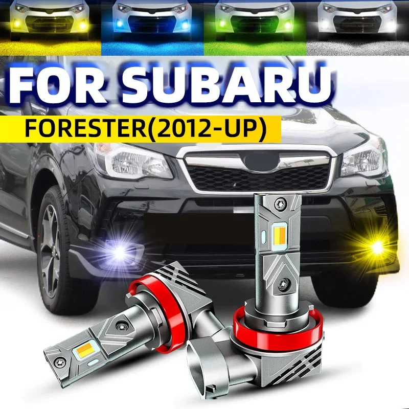 2pcs Car LED Front Fog Lights Bulbs Dual Colors Switchback White Yellow ...
