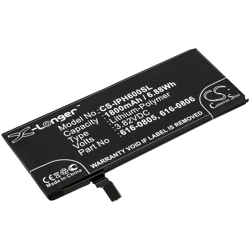 CameronSino 1800mAh 6.88Wh 3.82V Mobile,SmartPhone Li-Polymer Battery ...