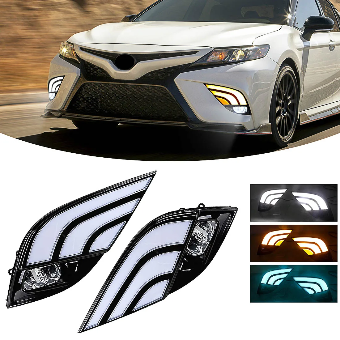 For-Toyota-Camry-SE-XSE-2018-2019-2020-Daytime-Running-Lights-Led-DRL ...