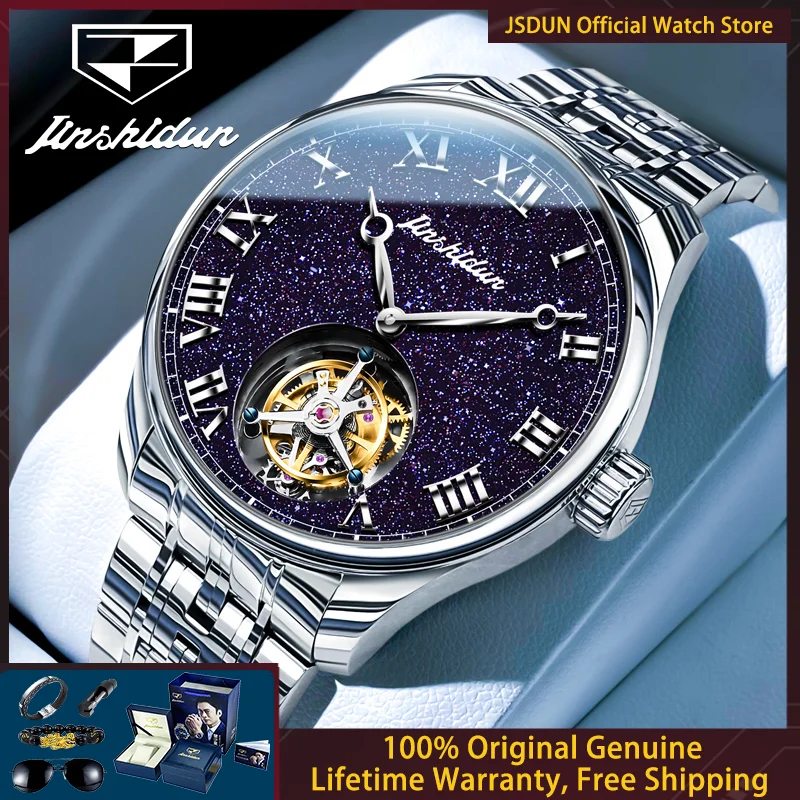 JSDUN 831 True Tourbillon Men Watch Luxury Retro Roman Scale High ...