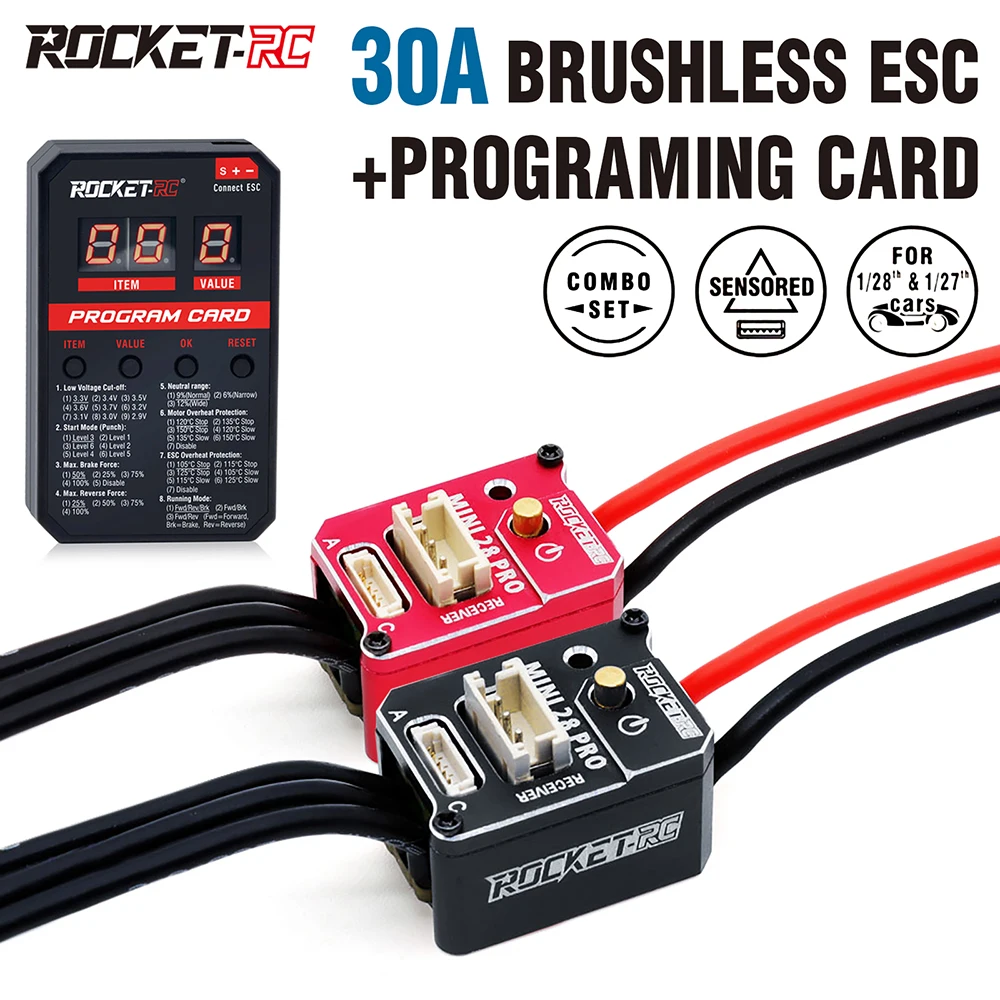 ROCKET-RC-30A-Brushless-ESC-avec-carte-de-programmation-LED-ChlorMINI ...