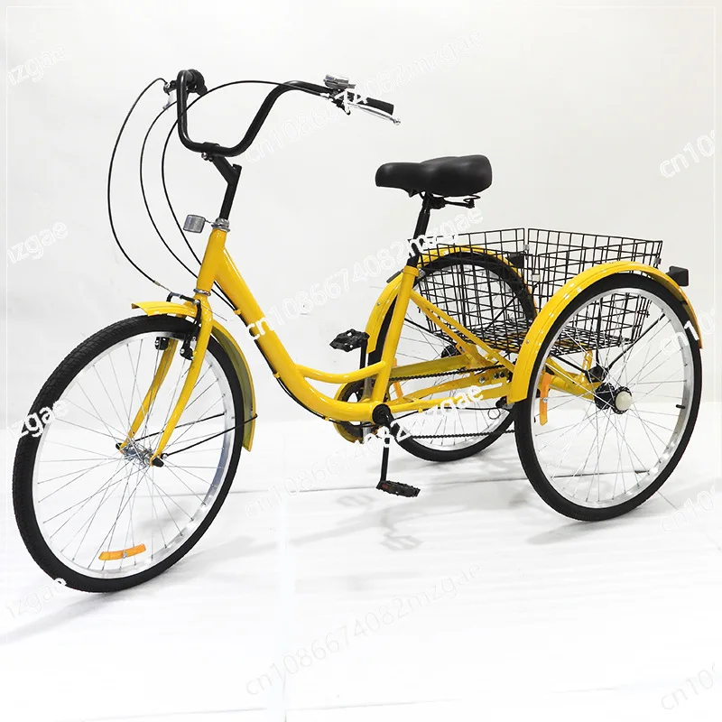 Adult Tricycle Single Three Wheel Bike 26inch Seat Adjustable Trike ...