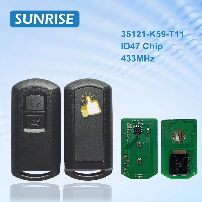 Motorcycle-Remote-Control-Key-With-2-Buttons-433MHz-ID47-Chip-Fob-for ...