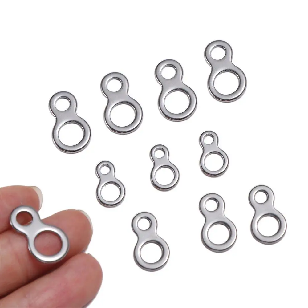 10Pcs Stainless Steel Fishing Solid Ring Double 8 8 Shape Fishing Lures ...